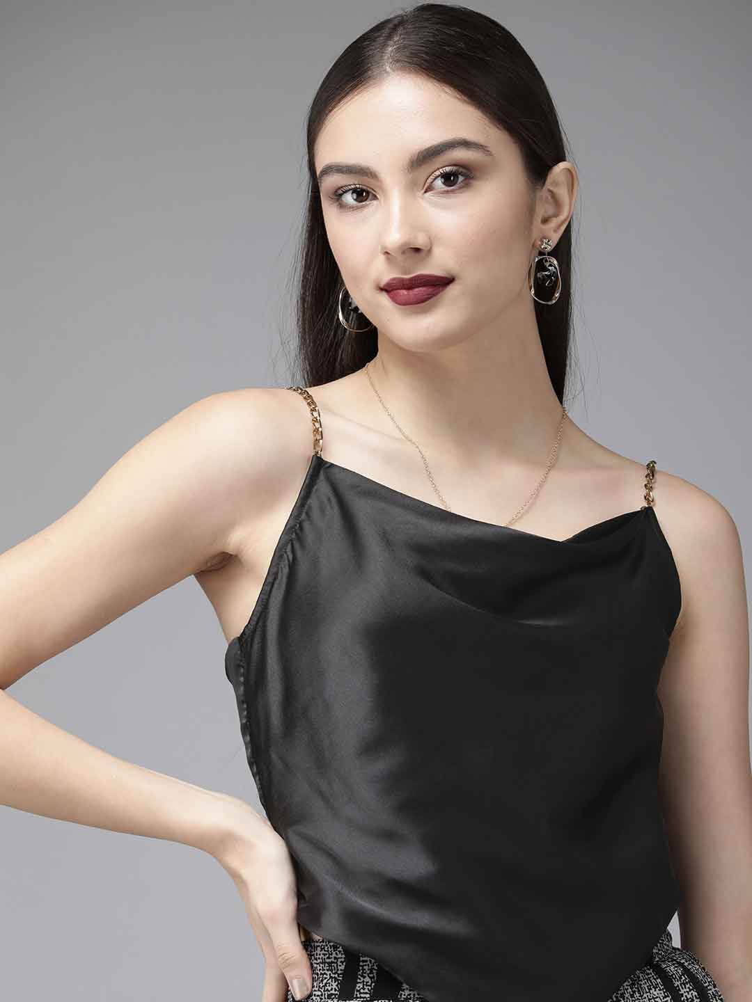 Chain strap back styling top - Mish India