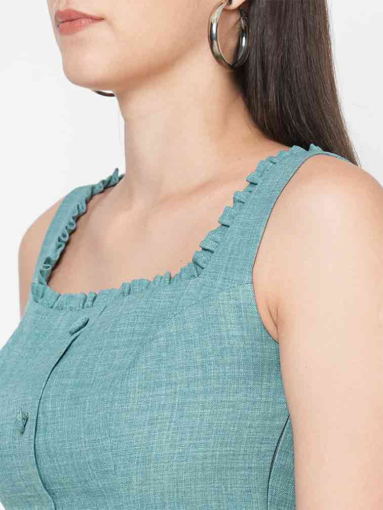 Self design ruffle detail top – Mish India