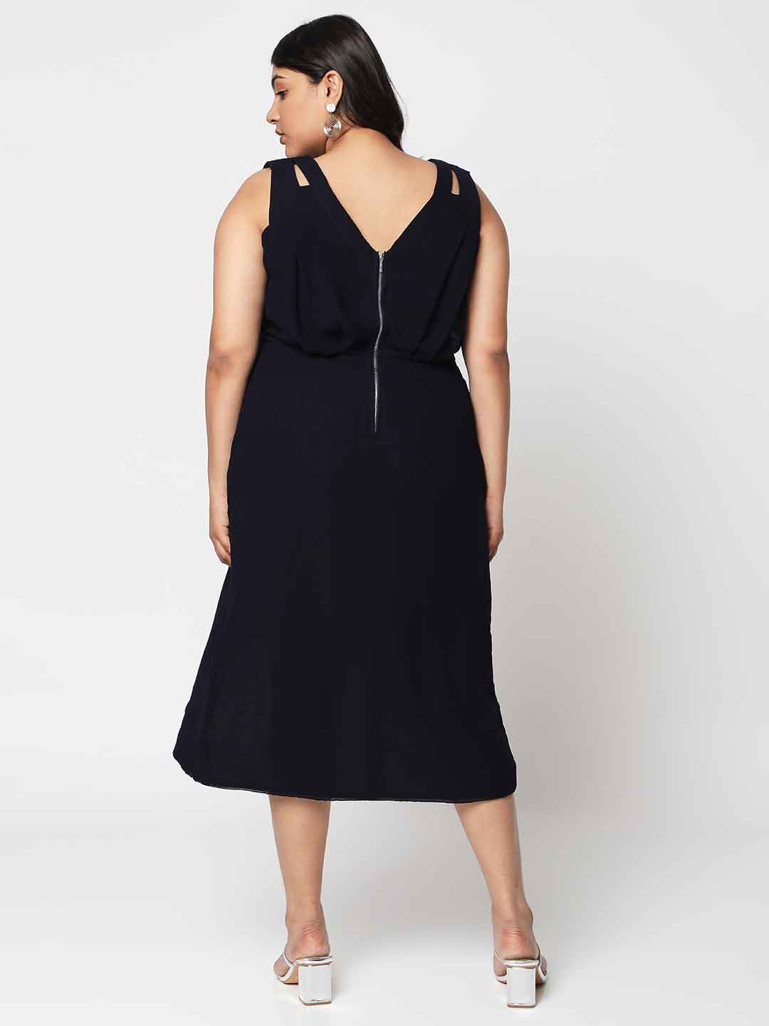 Embellished pleated style sheath dress - Mish India