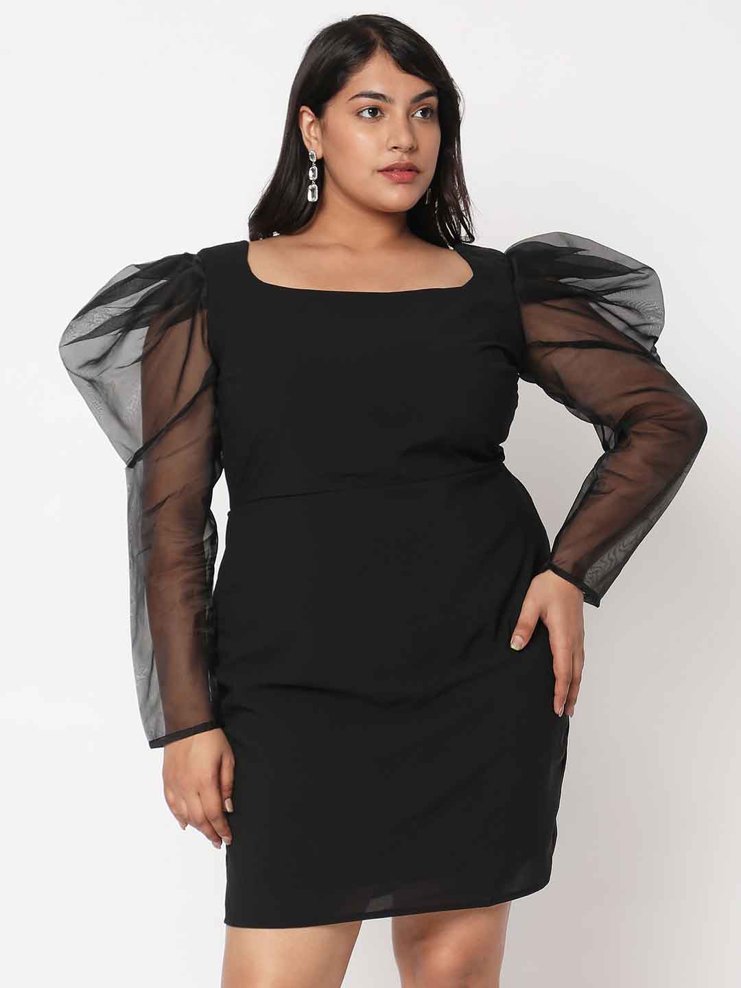 Power shoulder style sheath dress - Mish India